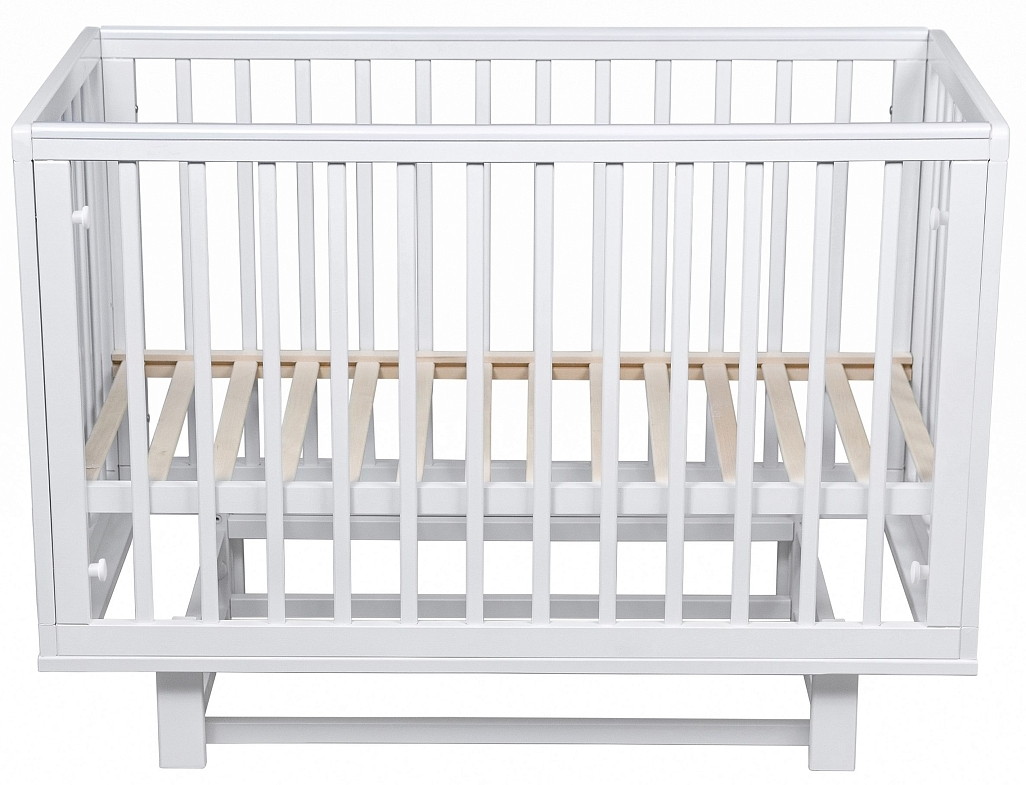 Детская кроватка Pituso Mirage продольный маятник, съемная стенка Белый-Белый