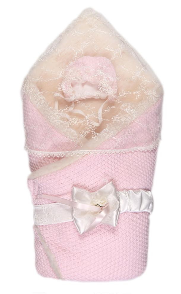 Конверт-одеяло Сонный Гномик Жемчужинка мех розовый